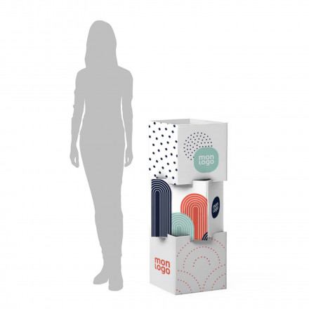 Totem Personnalisable En Carton Cubes 'Piki' | ObjetRama